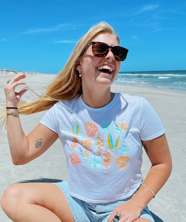 KOAST'S CASA COSTA FLOWERS CROP TOP