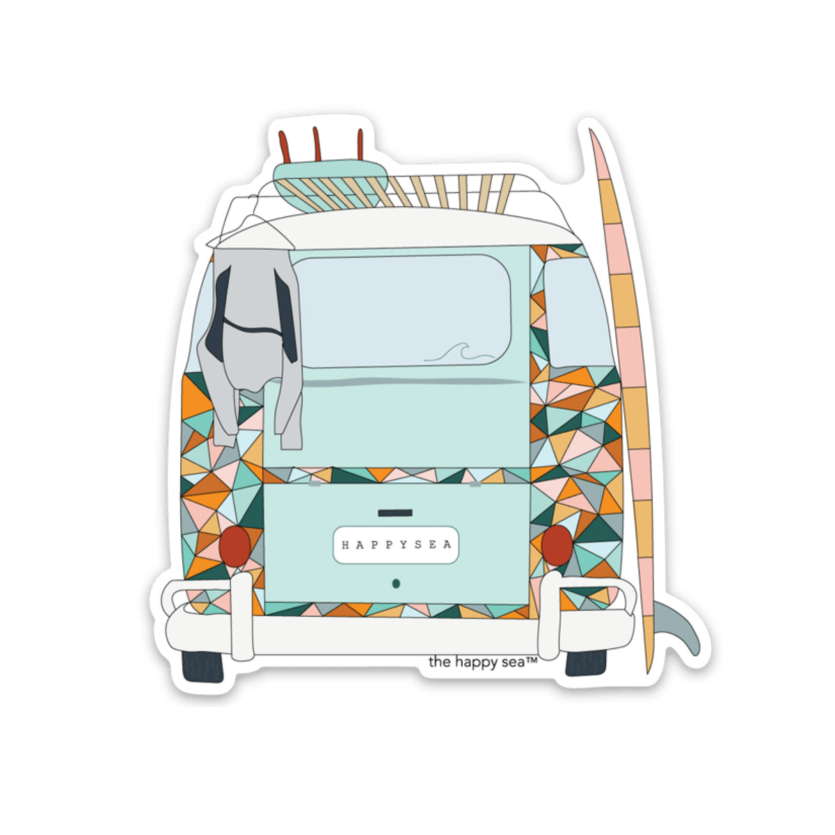 The Happy Sea UV Protected, Weather Resistant Vinyl Sticker